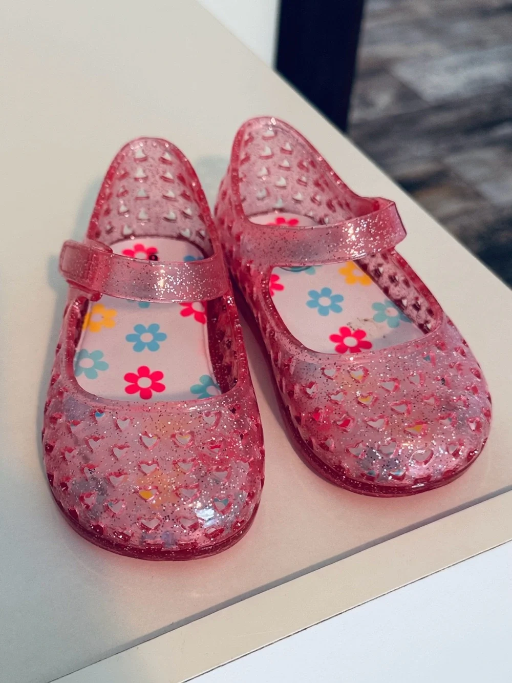 wonder nation | Shoes | Toddler Girls Pink Glitter Jelly Mary Jane ...